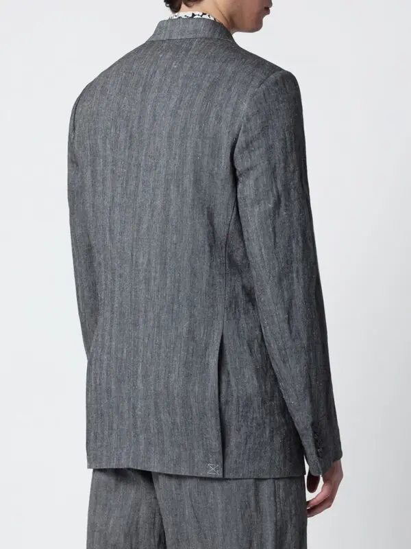 Dries Van Noten Cotton And Lurex Linen Double-breasted Blazer