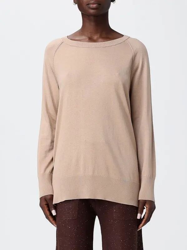 KANGRA Silk And Cotton Crewneck Top - Beige