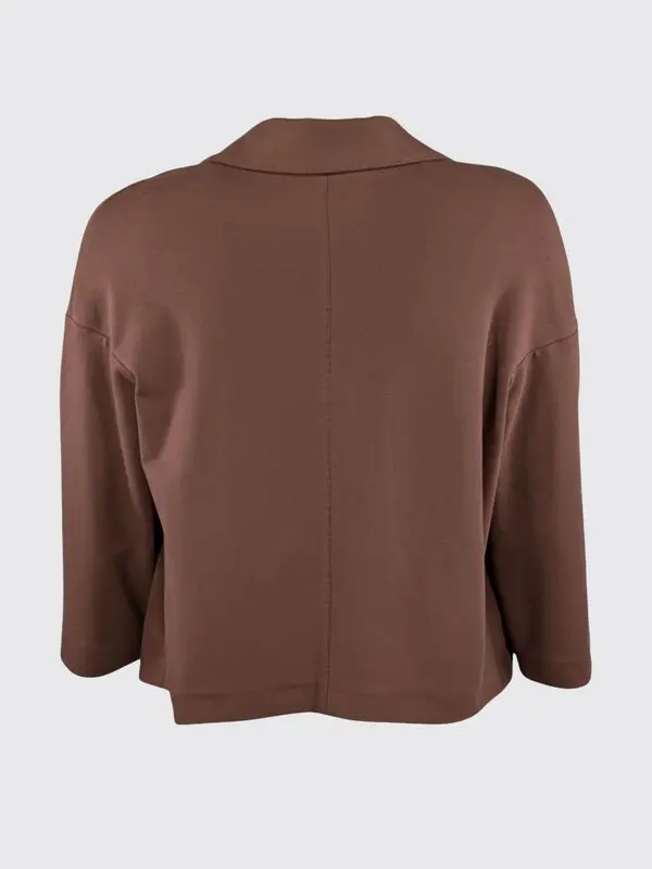 CIRCOLO 1901 Single-breasted Stretch Cotton Blazer With Dropped Shoulders - Brown