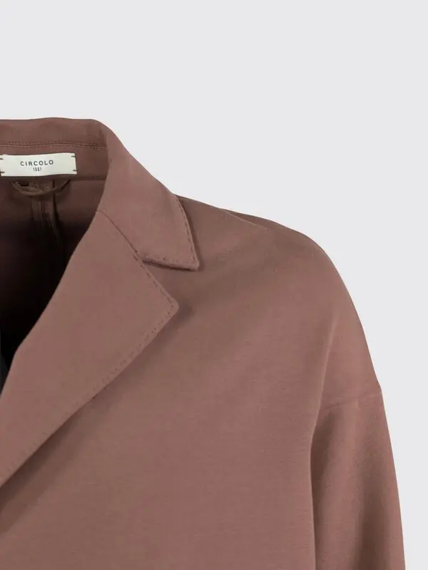CIRCOLO 1901 Single-breasted Stretch Cotton Blazer With Dropped Shoulders - Brown