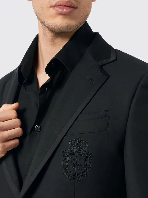 BILLIONAIRE Elegant Single-breasted Wool Blend Blazer With Two-button Closure