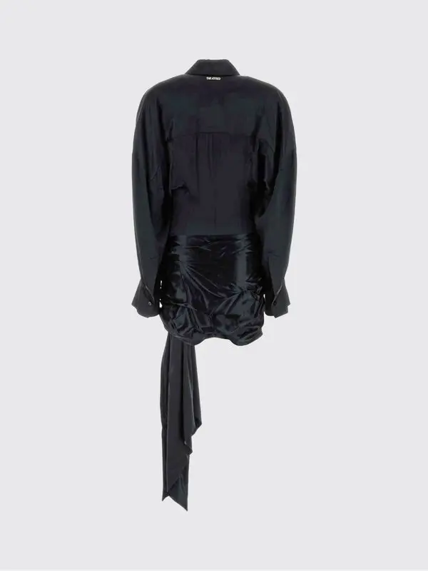 Attico Viscose Satin Mini Shirtdress