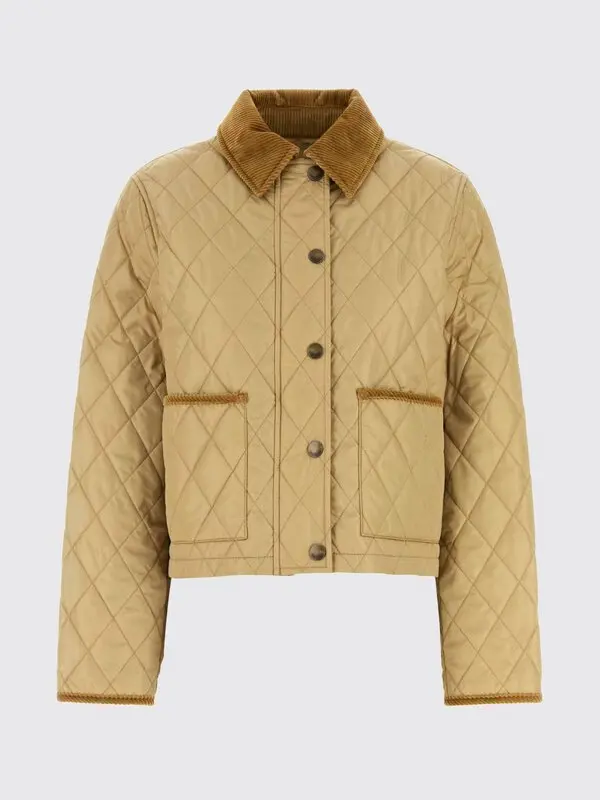 Burberry Quilted Jacket With Corduroy Trim
