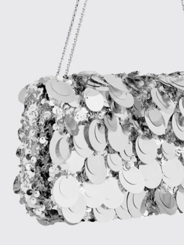 Rabanne Sparkle Sequin Shoulder Bag With Metallic Mesh Handle