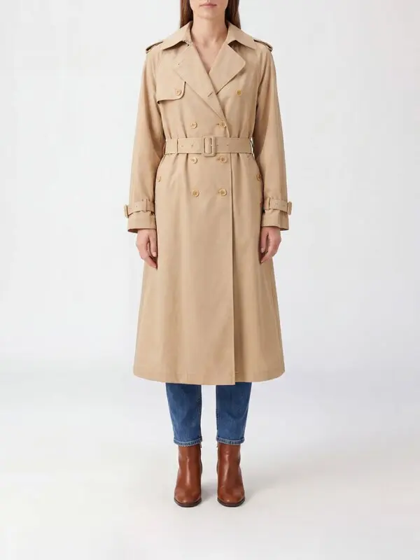 Ermanno Scervino Long Double-breasted Trench Coat With Adjustable Waist Belt
