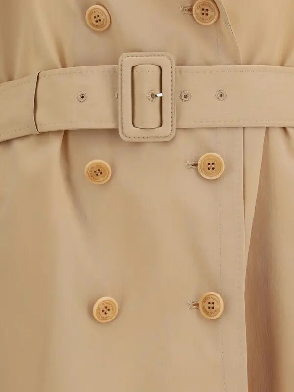 Ermanno Scervino Long Double-breasted Trench Coat With Adjustable Waist Belt