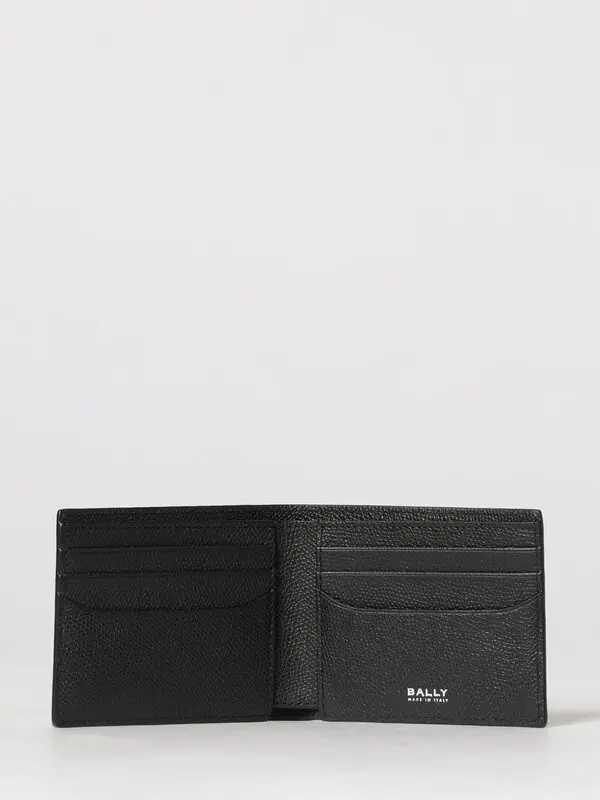 Bally Grained Calf Leather Bifold Wallet With Laminated Logo