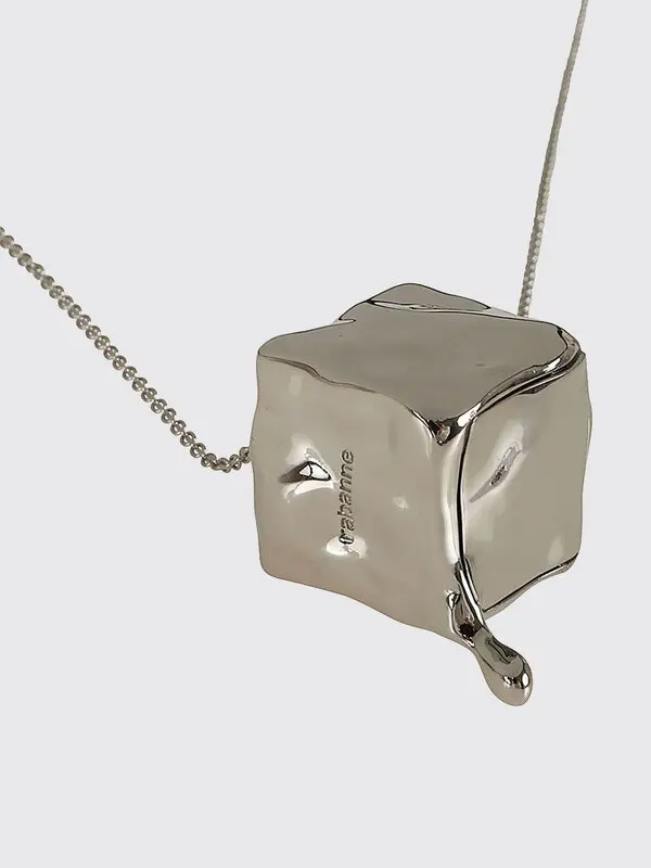 Rabanne Chrome-plated Brass Slider Pendant Choker Necklace - Silver