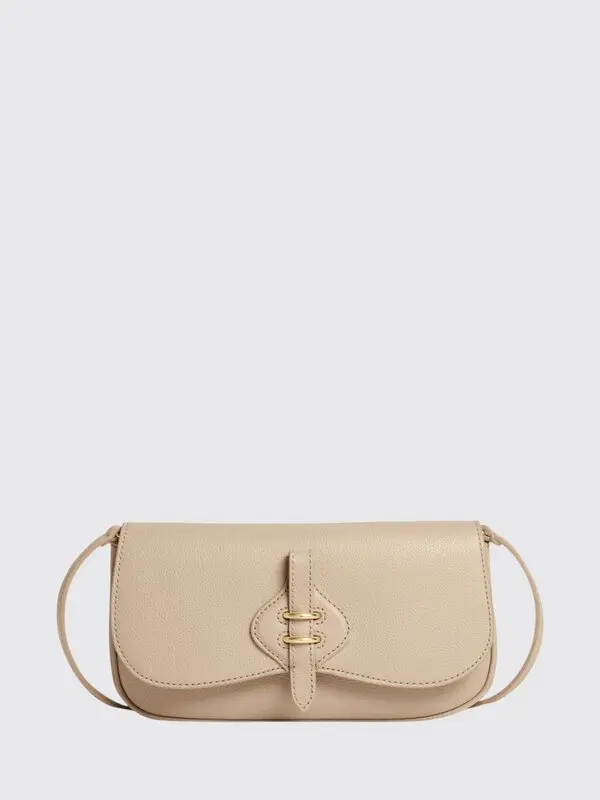 COCCINELLE Leather Crossbody Bag With Gold Tone Clasp