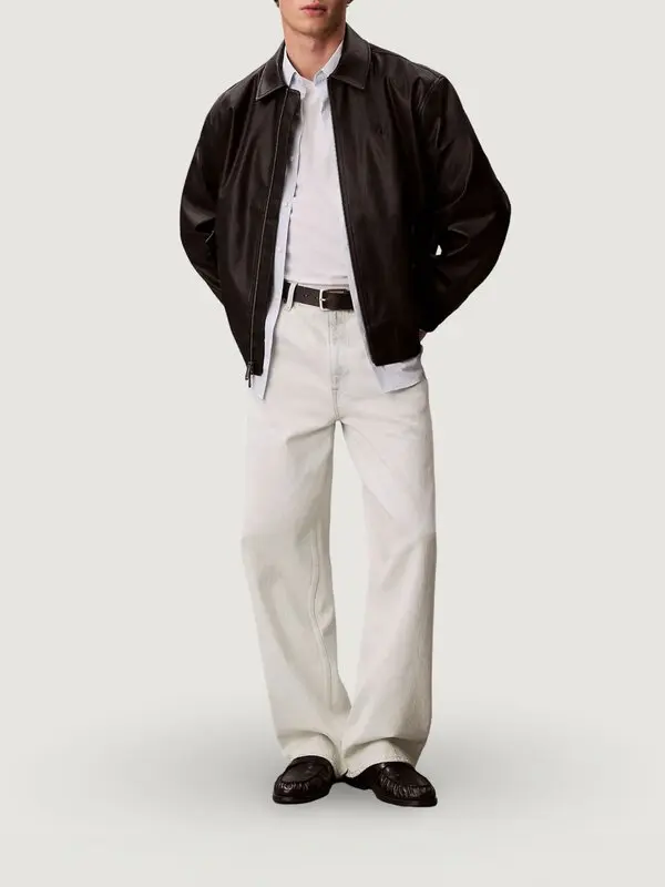 Calvin Klein Faux Leather Bomber Jacket