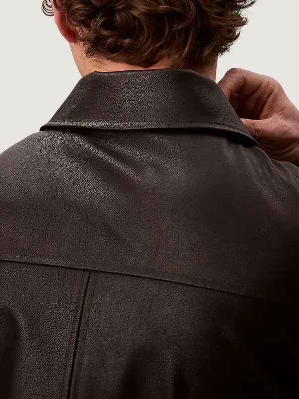 Calvin Klein Faux Leather Bomber Jacket