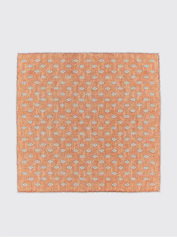 Brunello Cucinelli Silk Pocket Square With Diamond And Check Pattern - Fa01