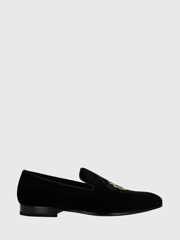 BILLIONAIRE Embroidered Logo Velvet Evening Loafers