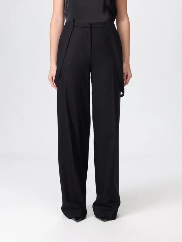 PT TORINO Tailored Wide Leg Trousers - Black