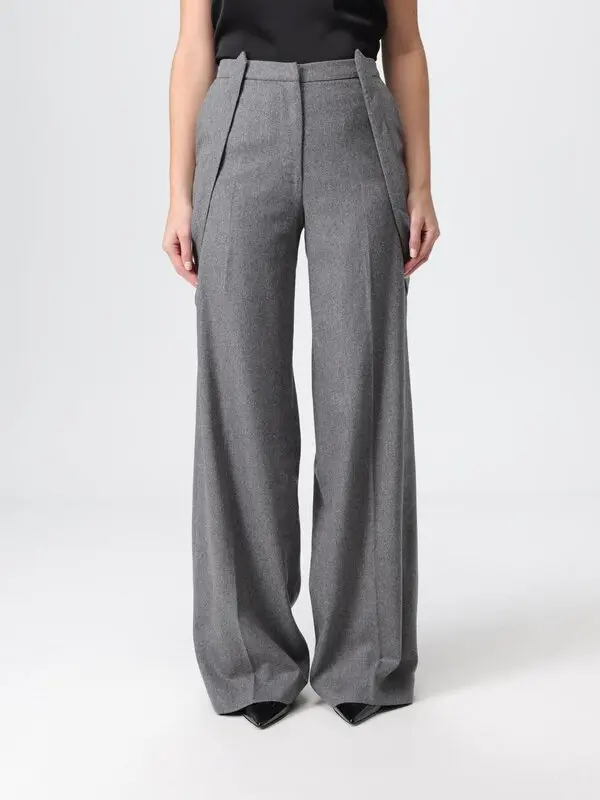 PT TORINO Tailored Wide Leg Trousers - Grey