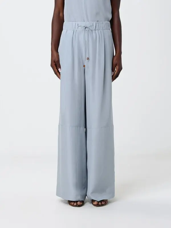 ALYSI Silk Palazzo Trousers With Drawstring