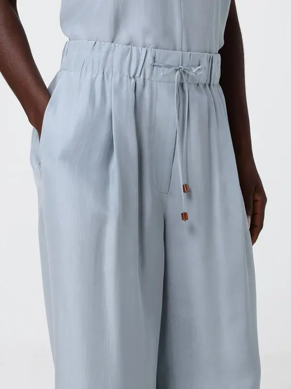 ALYSI Silk Palazzo Trousers With Drawstring