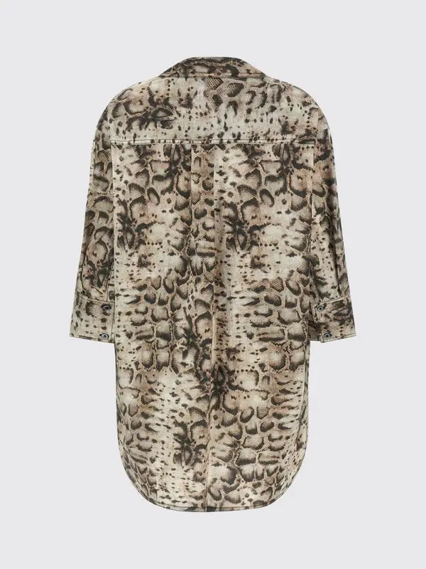 Pinko Cotton Snake Print Chemisier Dress