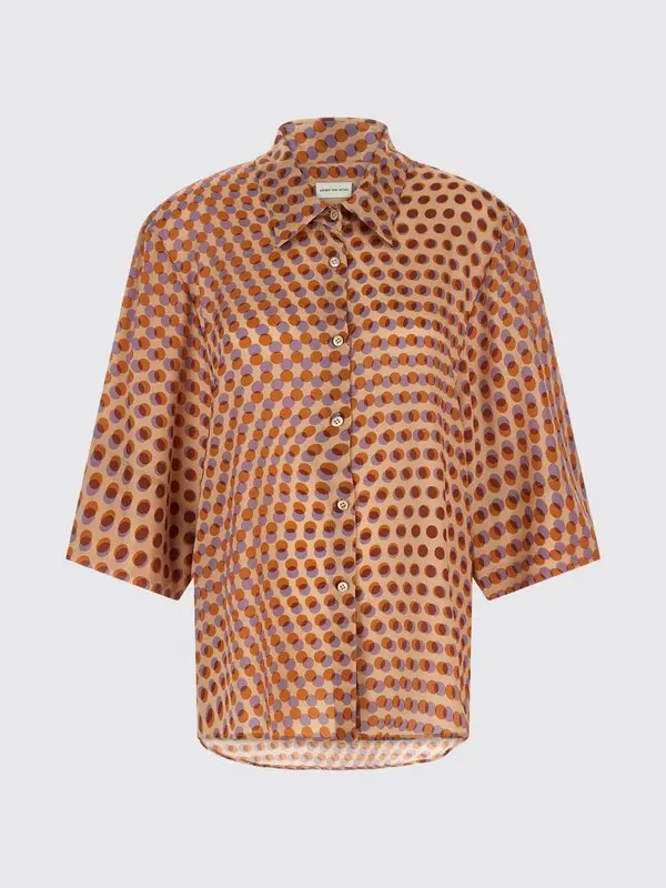Dries Van Noten Relaxed Fit Polka-dot Cotton Poplin Shirt