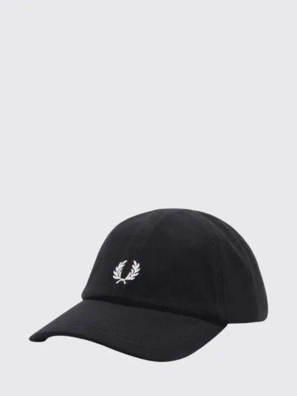 Fred Perry Cotton Canvas Baseball Cap With Embroidered Logo - Black