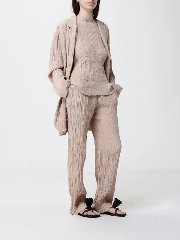 ALYSI Crinkled Straight Leg Trousers