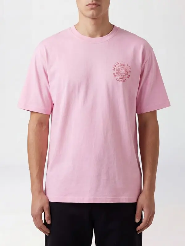Edwin Printed Cotton T-shirt - Fuchsia