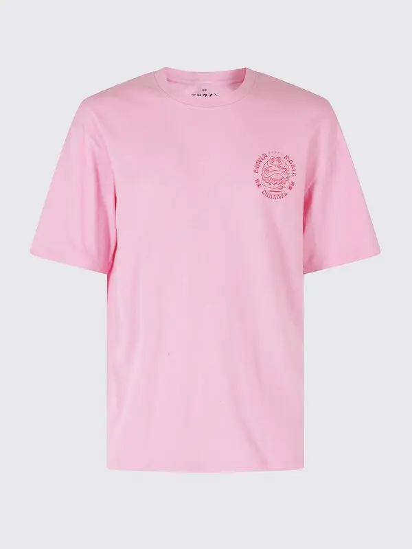 Edwin Printed Cotton T-shirt - Fuchsia