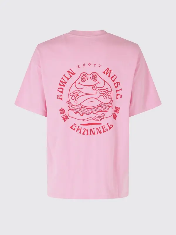 Edwin Printed Cotton T-shirt - Fuchsia