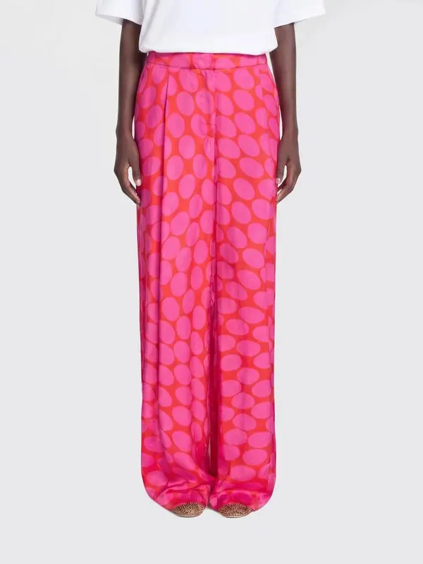 Dries Van Noten Printed Viscose Palazzo Trousers - Fuchsia
