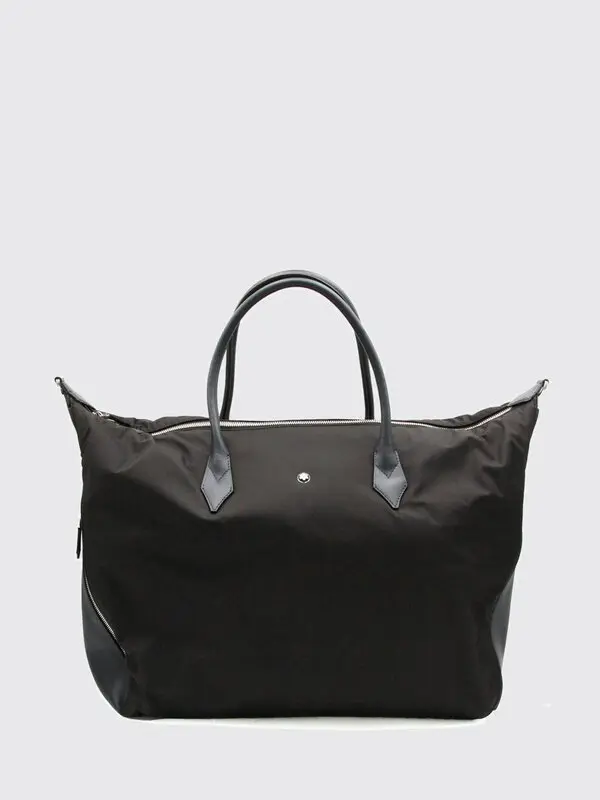 Montblanc The Weekender Travel Bag In Nylon And Calfskin Leather - Grey