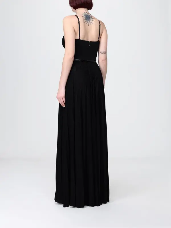 Elisabetta Franchi Maxi Pleated Dress - Black