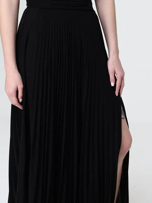 Elisabetta Franchi Maxi Pleated Dress - Black
