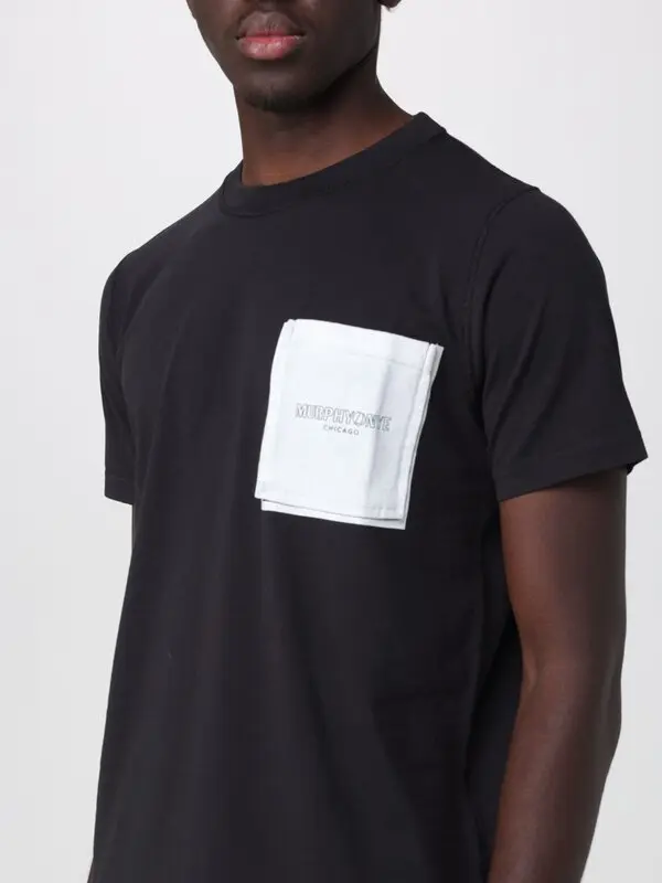 MURPHY&NYE Slim Fit Cotton T-shirt With Logo And Patch Pocket - Black