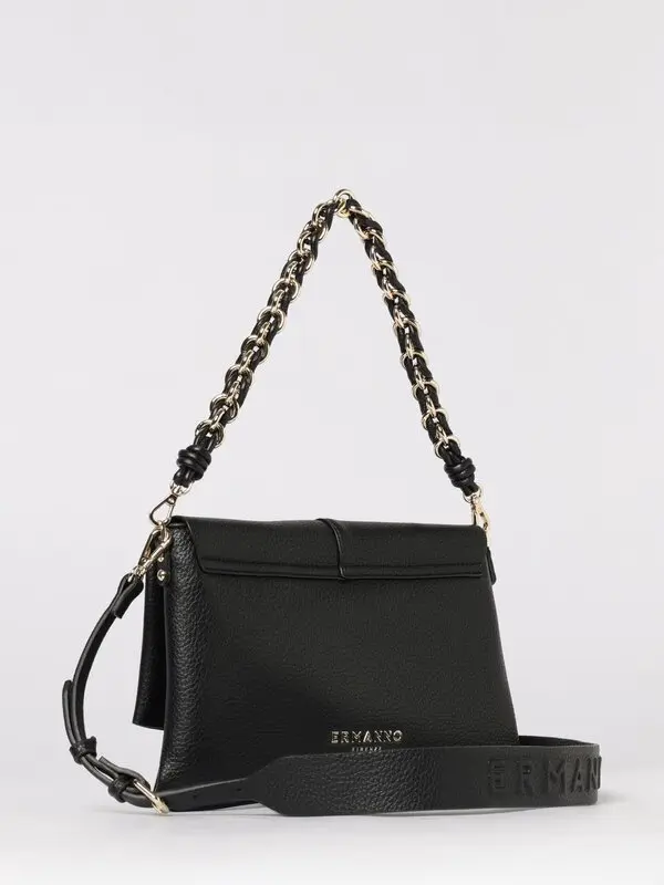ERMANNO FIRENZE Grained Synthetic Leather Bag - Black