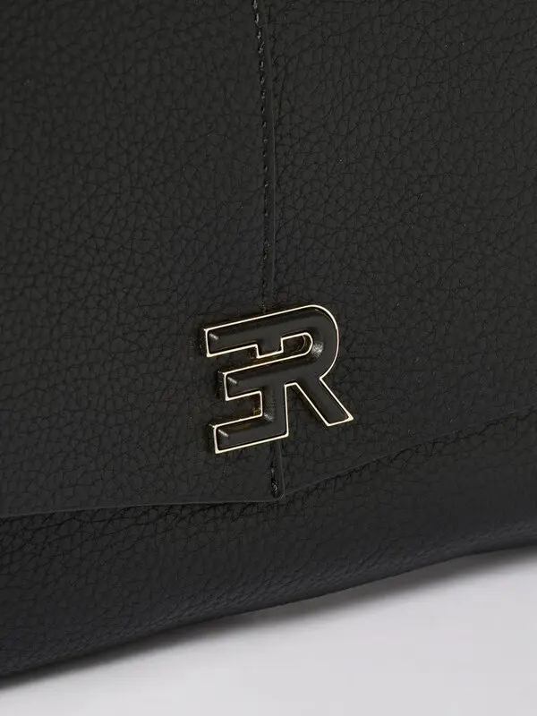 ERMANNO FIRENZE Grained Synthetic Leather Bag - Black