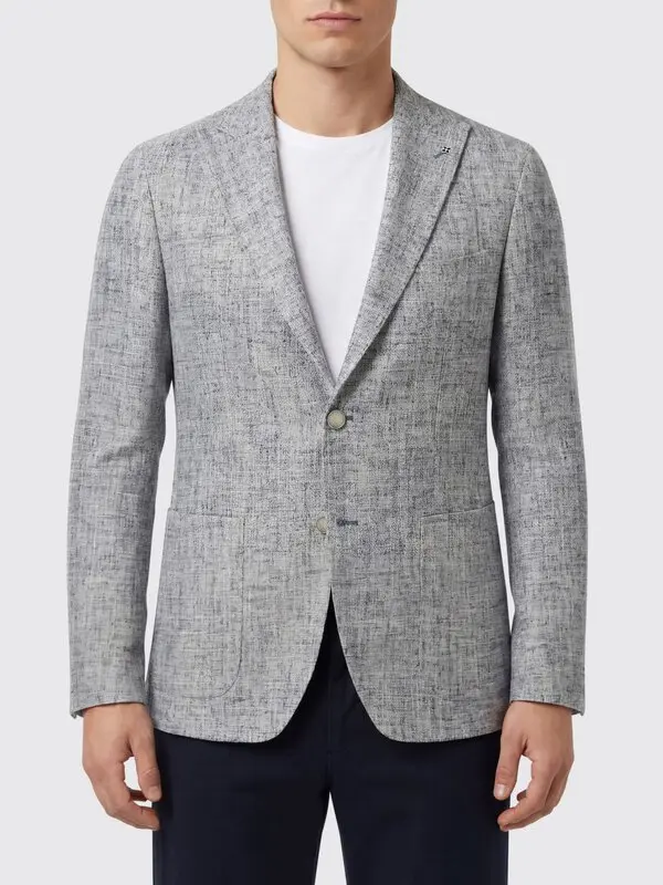 Tagliatore Single-breasted Cotton And Linen Blend Blazer