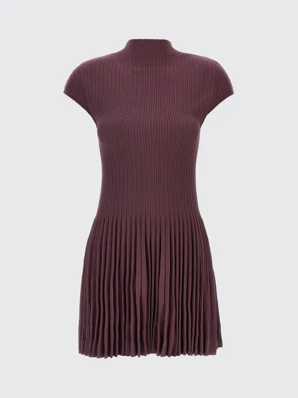 Magda Butrym Ribbed Knit Pleated Dress
