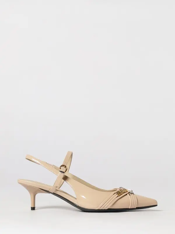 Pinko Patent Leather Slingback Pumps With Stud Embellishments