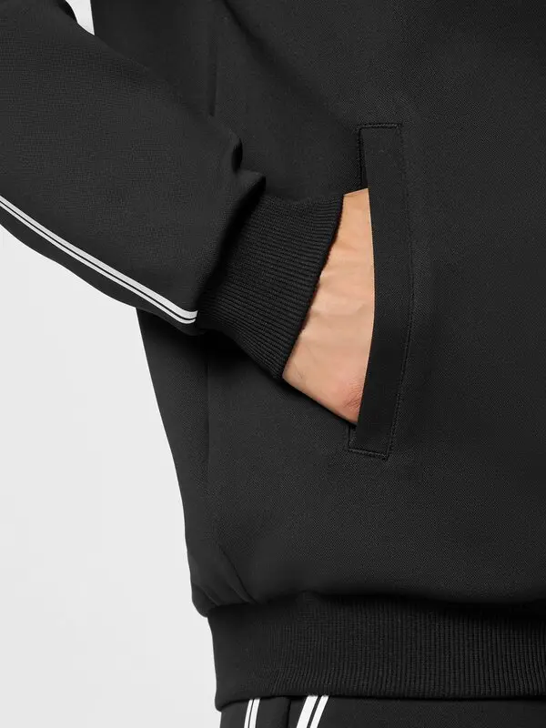 PLEIN SPORT Technical Jersey Zip-up Hooded Sweatshirt - Black