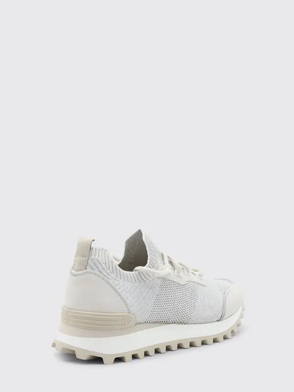 Eleventy Crochet Technical Fabric And Leather Sneakers