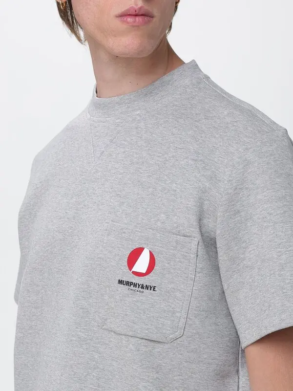 MURPHY&NYE Crew-neck T-shirt In Cotton Blend With Patch Pocket