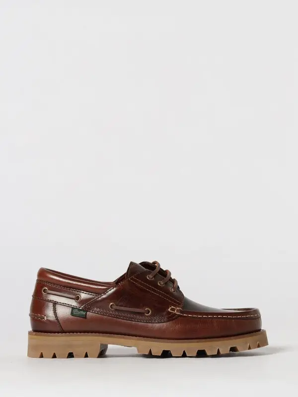 Paraboot Briac Smooth Calfskin Boat Shoes With Serrated Sole