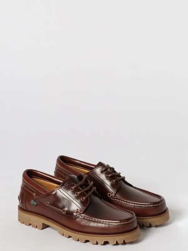 Paraboot Briac Smooth Calfskin Boat Shoes With Serrated Sole