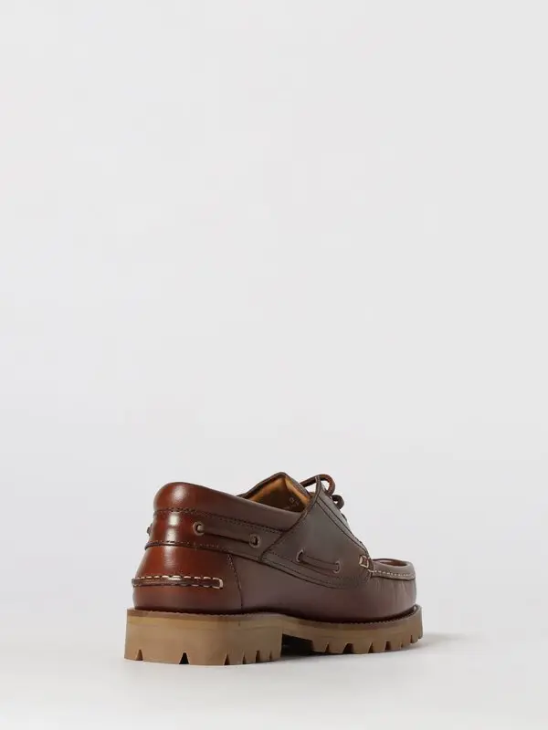 Paraboot Briac Smooth Calfskin Boat Shoes With Serrated Sole