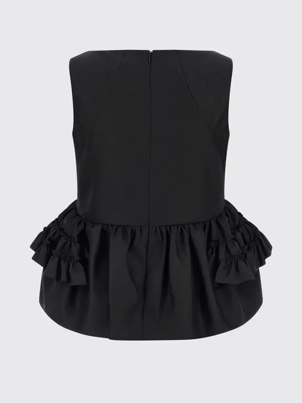 Dries Van Noten Wool And Silk Evening Bustier Top With Ruffles