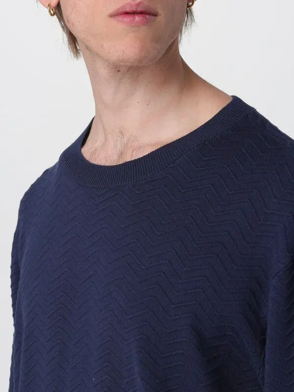 Armani Exchange Jacquard Knit Pullover - Blue