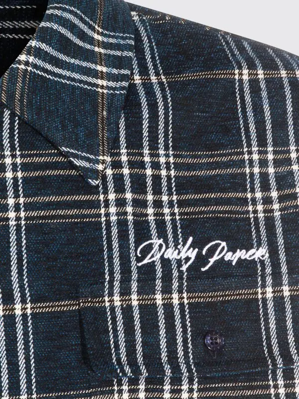 DAILY PAPER Check-pattern Cotton-blend Shirt With A French Collar
