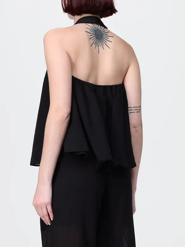 Pinko Cotton Halter-neck Top With Braided Tie-up Straps