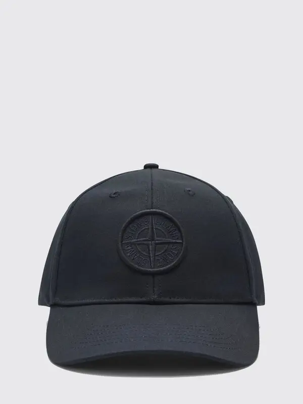 Stone Island Cotton Baseball Cap With Embroidered Compass Logo - Blue
