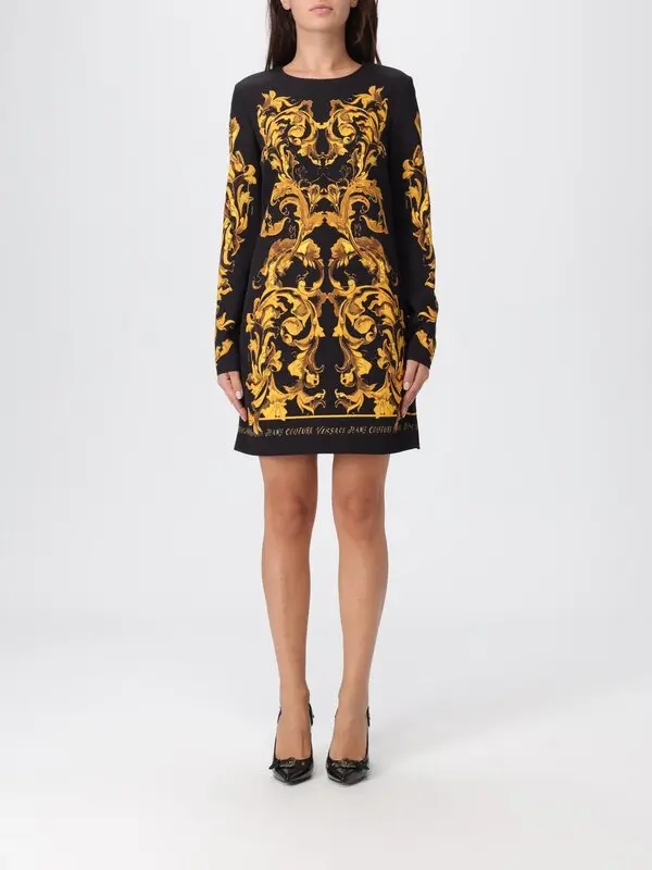 Versace Barocco Print Long Sleeve Dress